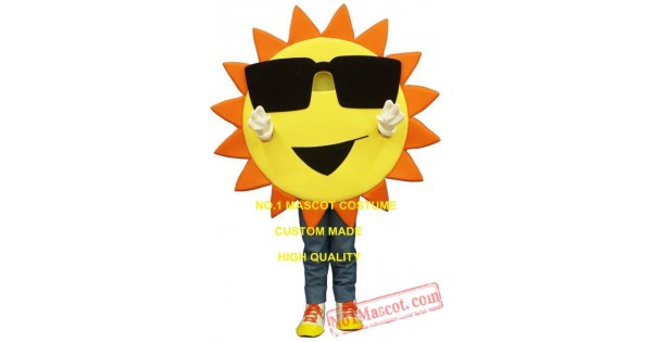Cool Sunny Summer Sun With Sunglasses Mascot Costume