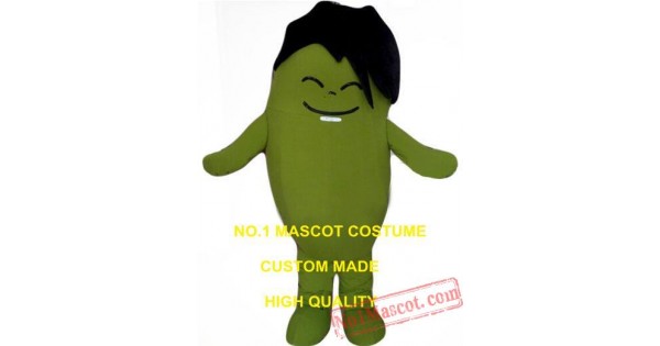 Cute Green Bean Boy Mascot Costume