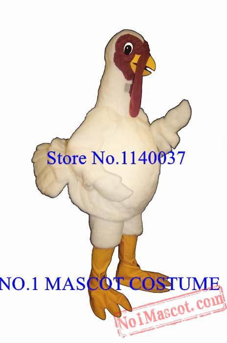 Thanksgiving Day White Turkey Mascot Costume